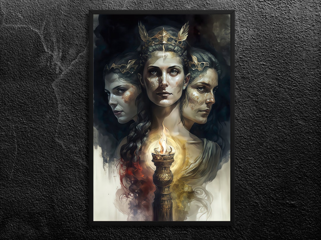 Hecate Goddess Print: Maiden, Mother, Crone - Greek Mythology Wall Art ...