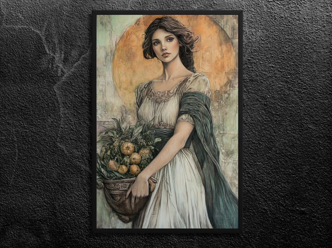 Tyche Greek Goddess Art Print: Fortune and Prosperity, Mythology ...