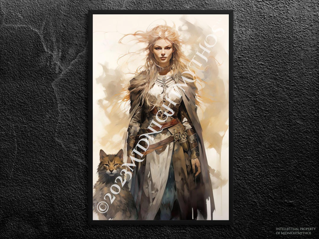 Freya (freyja) Art Print: Warrior, Love & Beauty Norse Goddess, Wall ...