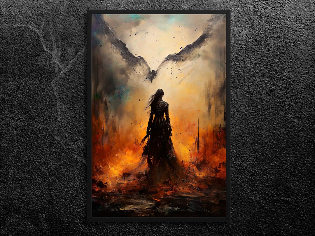 The Morrigan Witnessing Departure of a Fallen Warrior's Spirit Guiding ...