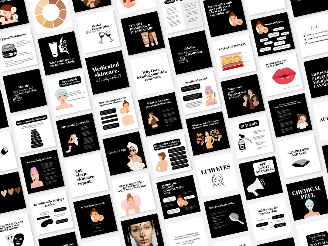 SKIN CARE Facial Canva & Beauty Branding Esthetician TEMPLATES for ...