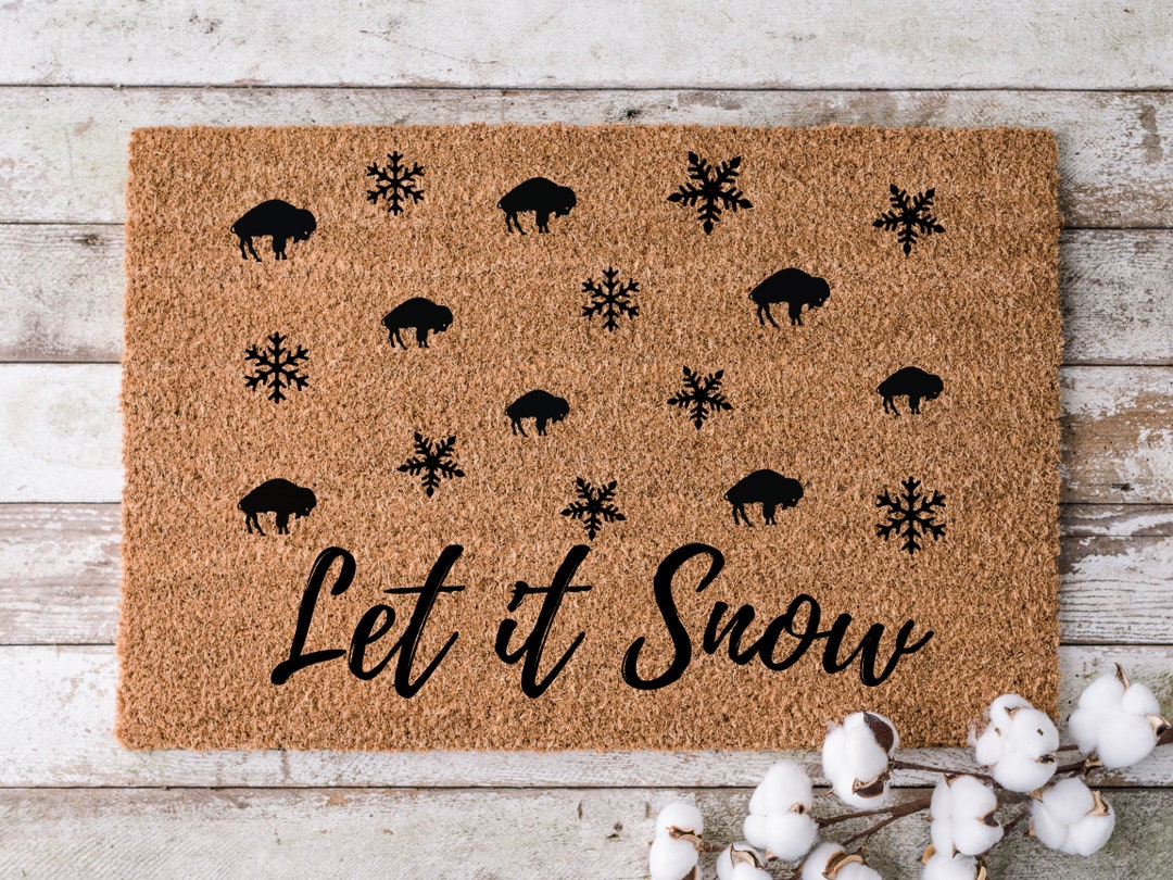 Let It Snow Buffalo Doormat Buffalo Christmas Doormat - Etsy