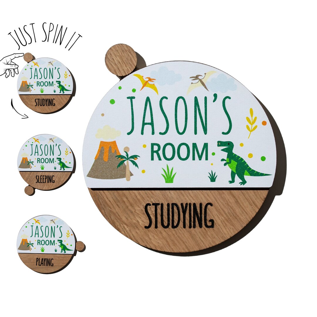 Personalised Dinosaur Door Sign, Dinosaur Decoration, Gift for Dinosaur ...