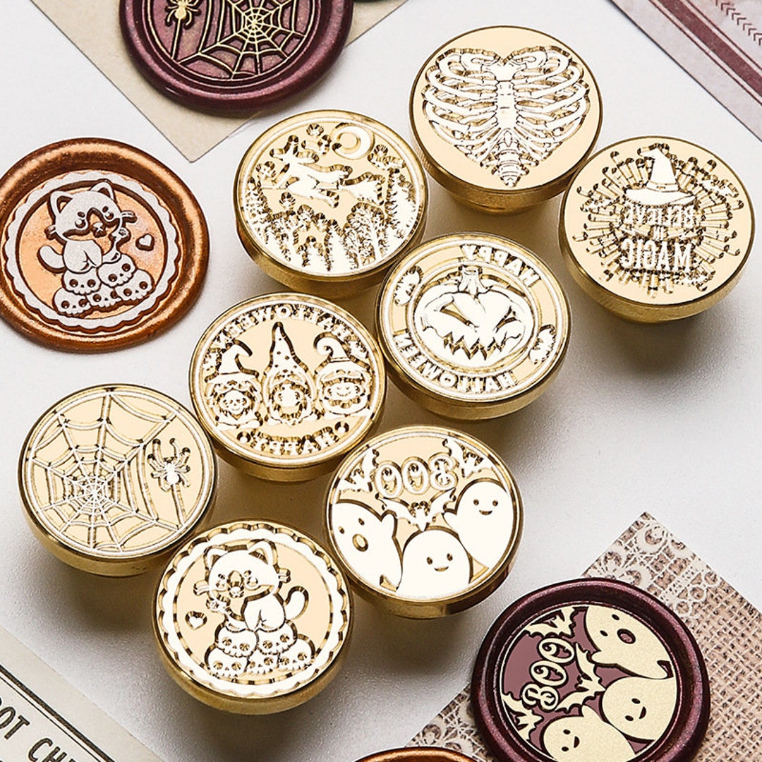 Halloween Wax Seal Stamps, Spooky Wax Seals, Ghost Wax Seals, Creepy ...