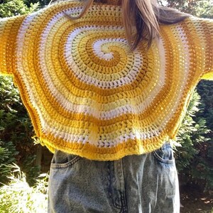 Ombre Yellow Crochet Spiral Jumper Handmade - Etsy