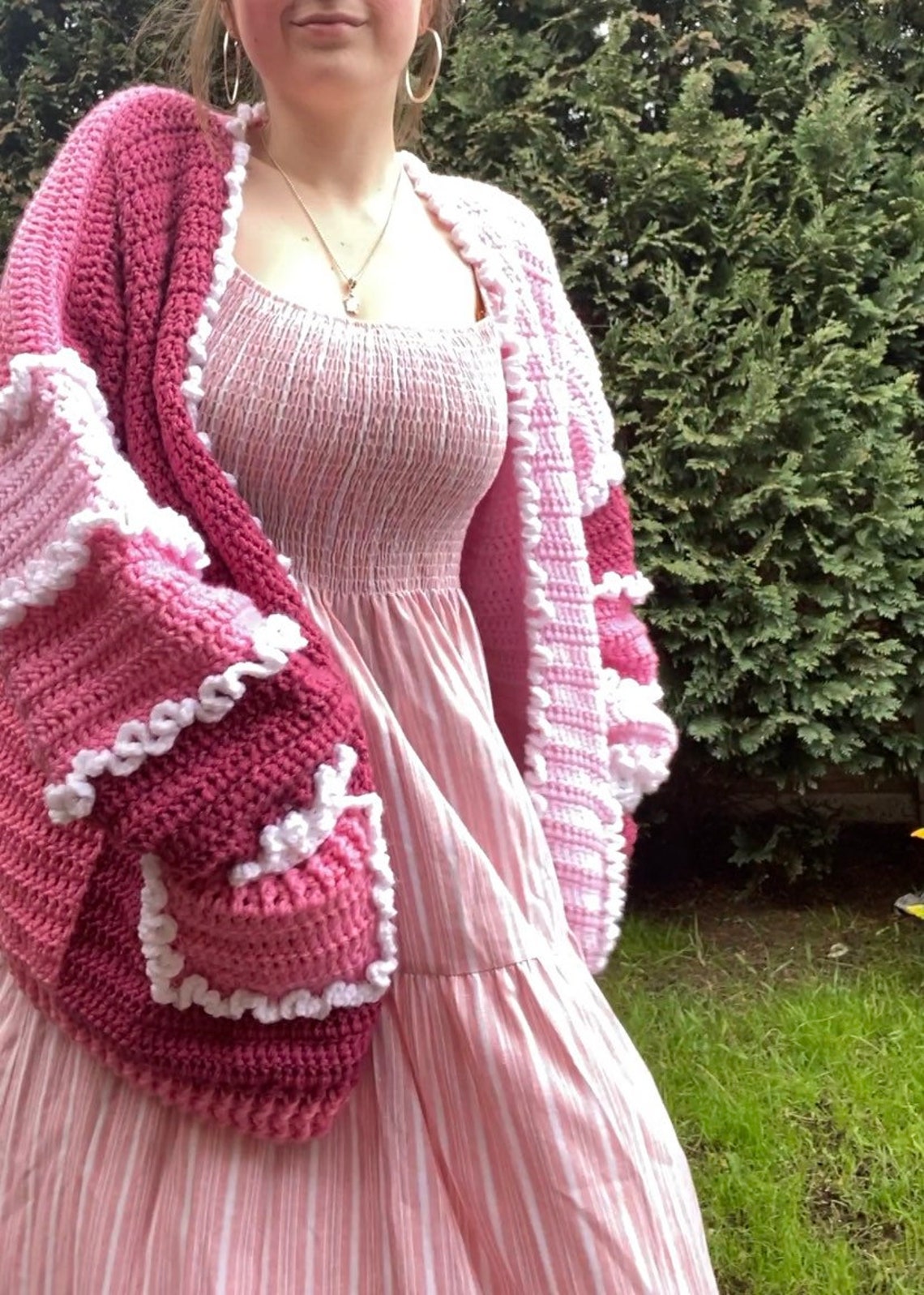 Ombre Pink Cake Crochet Cardigan Handmade - Etsy