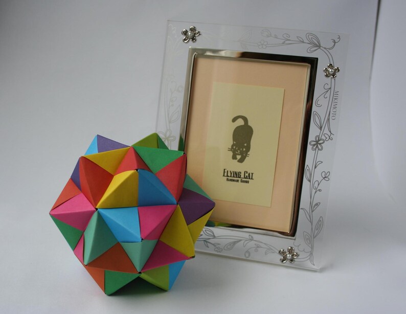 Colorful Origami Icosohedron, Kusudma, Art, Decoration, Paper, Japanese ...