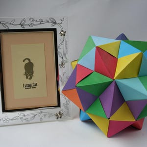 Colorful Origami Icosohedron, Kusudma, Art, Decoration, Paper, Japanese ...