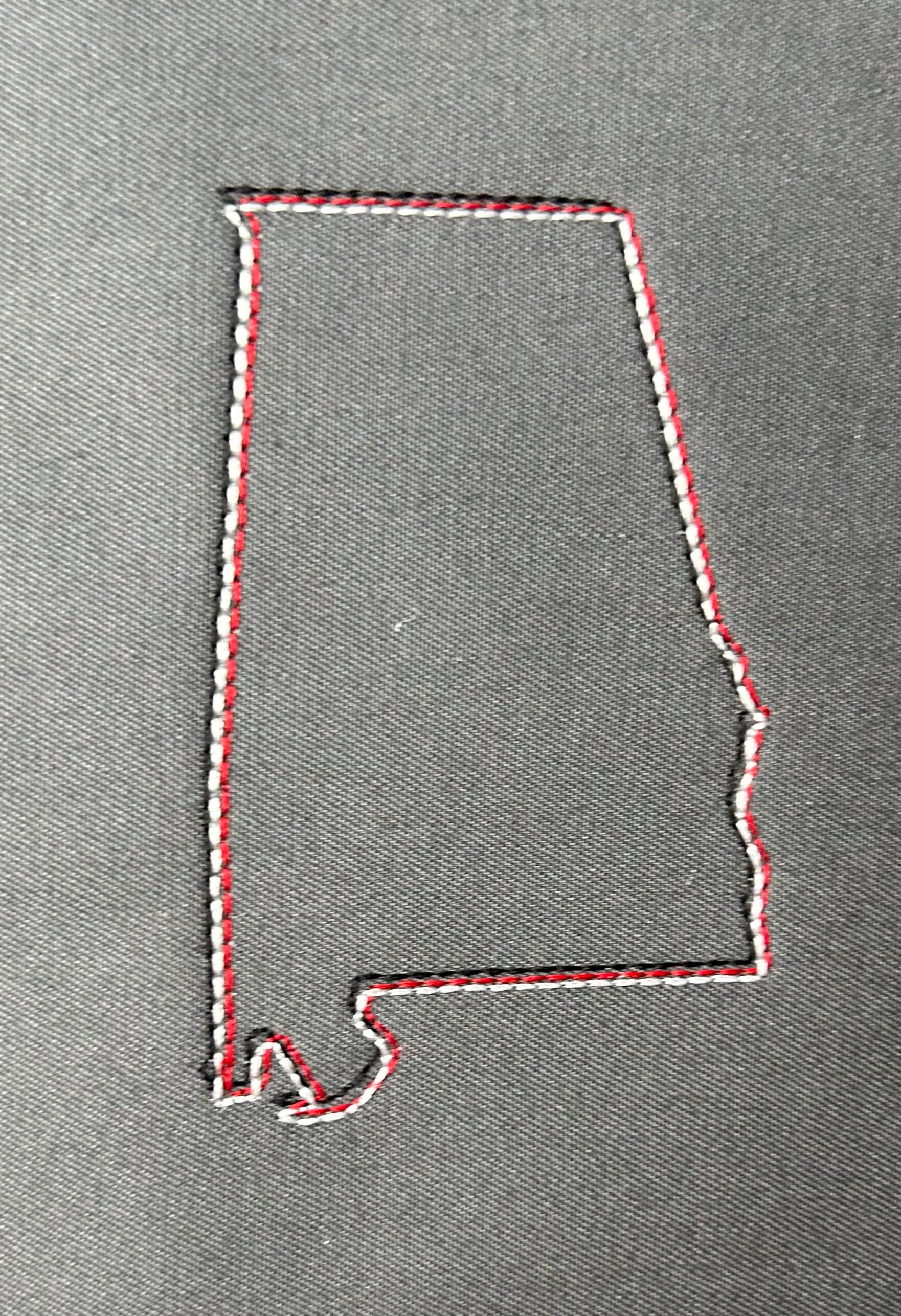 Alabama Bean Stitch Embroidery Design, 3 Sizes, USA State Outline ...