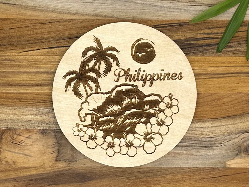 4 Pc Set Philippine Islands Wood Coasters, Housewarming Gift, Wood ...
