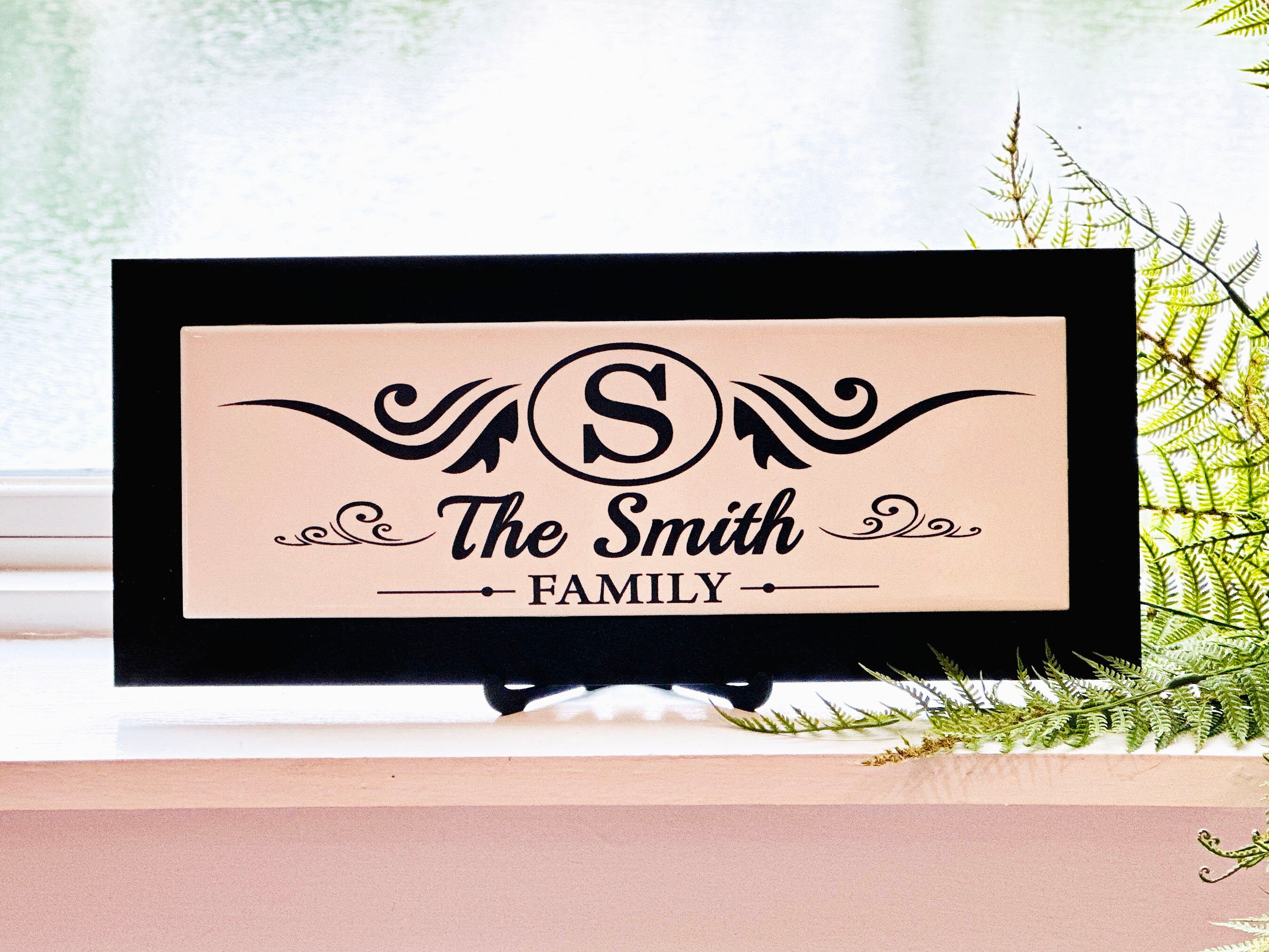 Ceramic Tile Personalized Sign Monogram Sign Family Name - Etsy