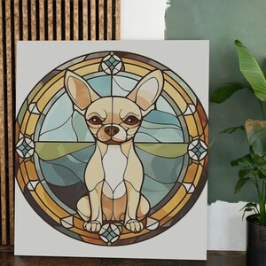 Chihuahua Stained Glass Digital Print - Etsy