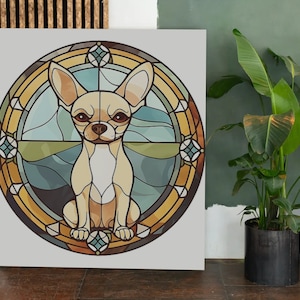 Chihuahua Stained Glass Digital Print - Etsy