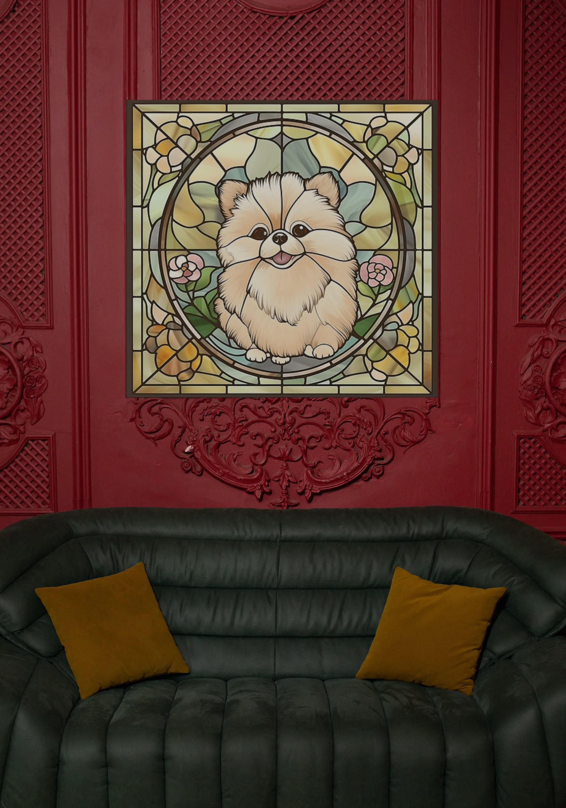 Pomeranian Stained Glass Digital Print - Etsy