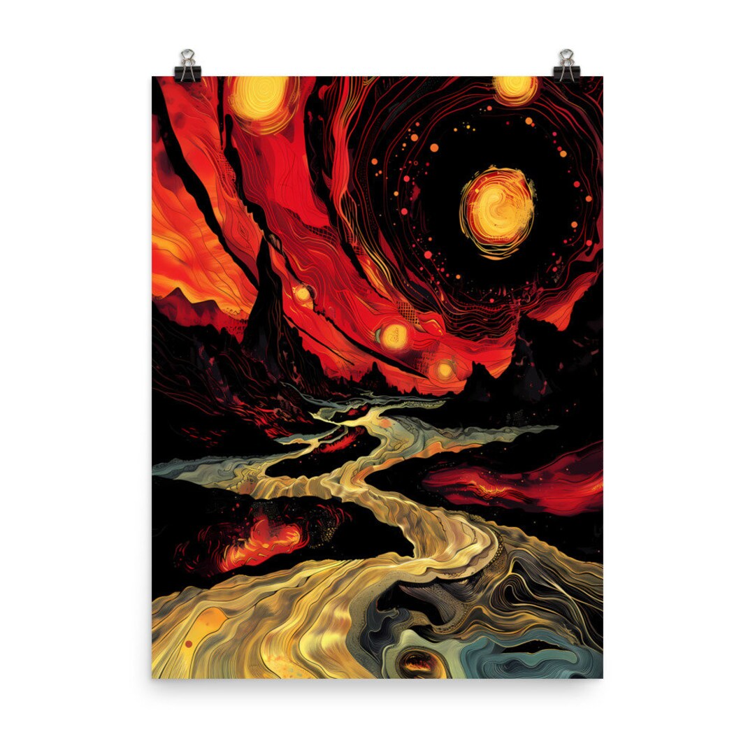 Crimson Hue - Enhanced Matte Paper Poster, Design Decor, Room ...