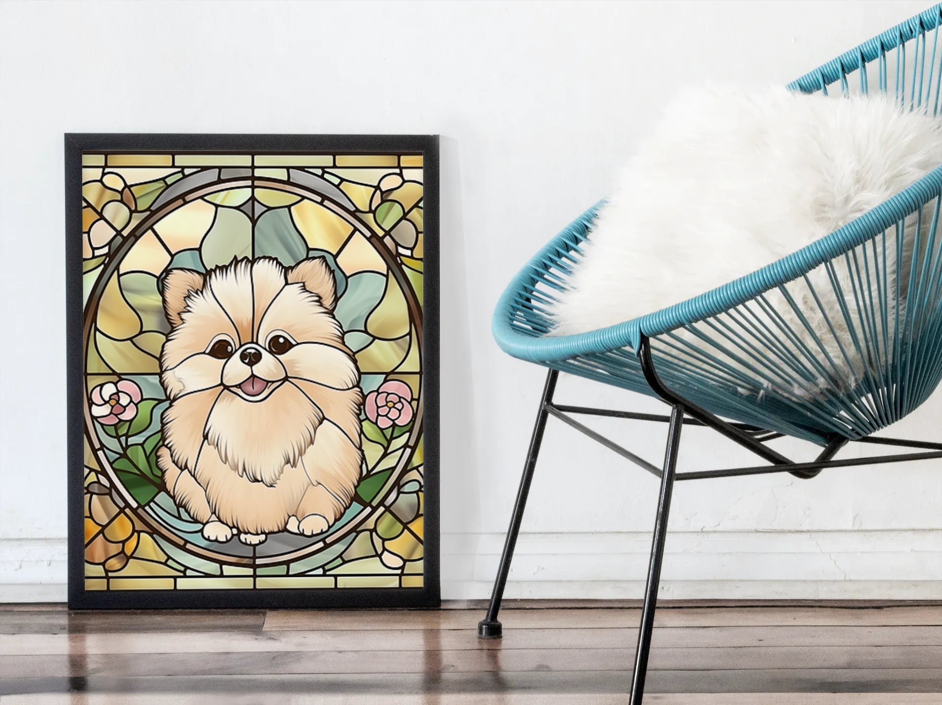 Pomeranian Stained Glass Digital Print - Etsy