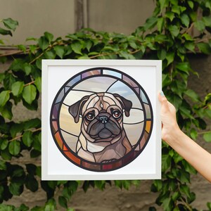 Pug Stained Glass Digital Print - Etsy
