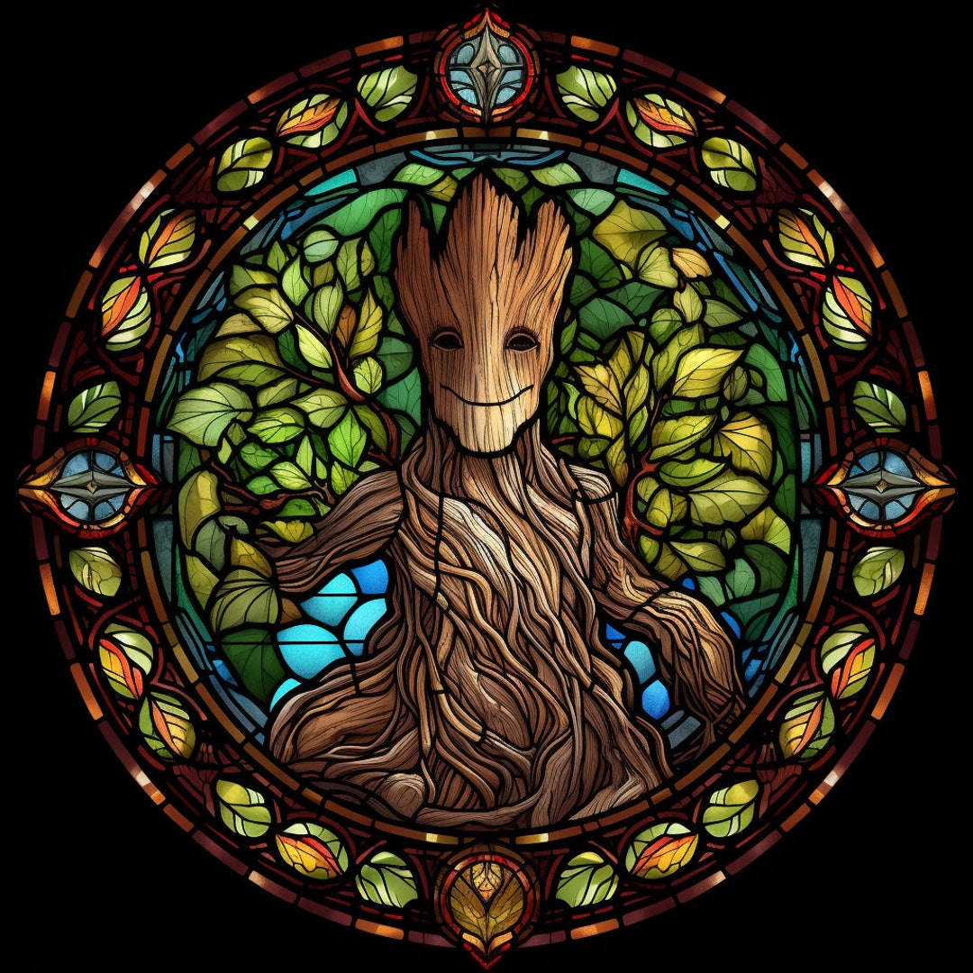 Groot Stained Glass Digital Print - Etsy