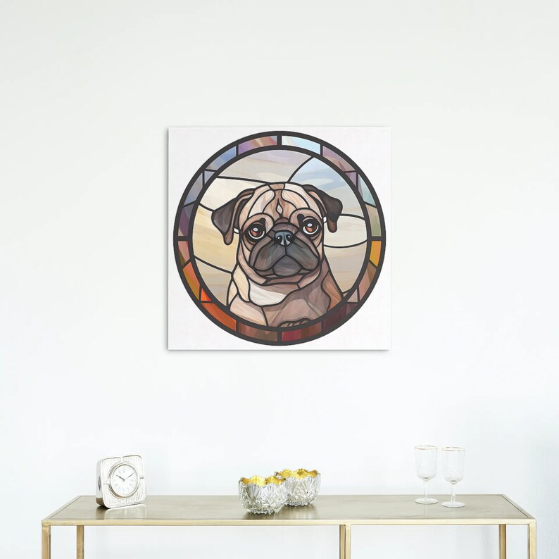 Pug Stained Glass Digital Print - Etsy