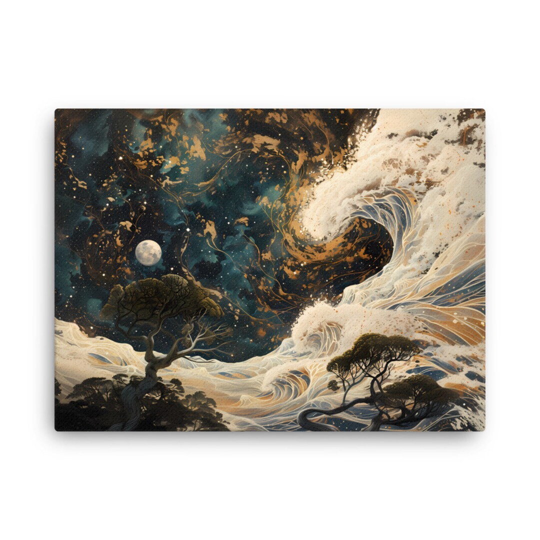 Tsunami - Canvas Thin Print, Design Decor, Room Decoration Canvas - Etsy