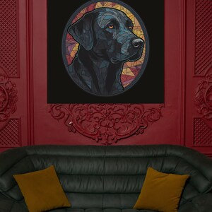 Black Labrador Stained Glass Digital Print - Etsy