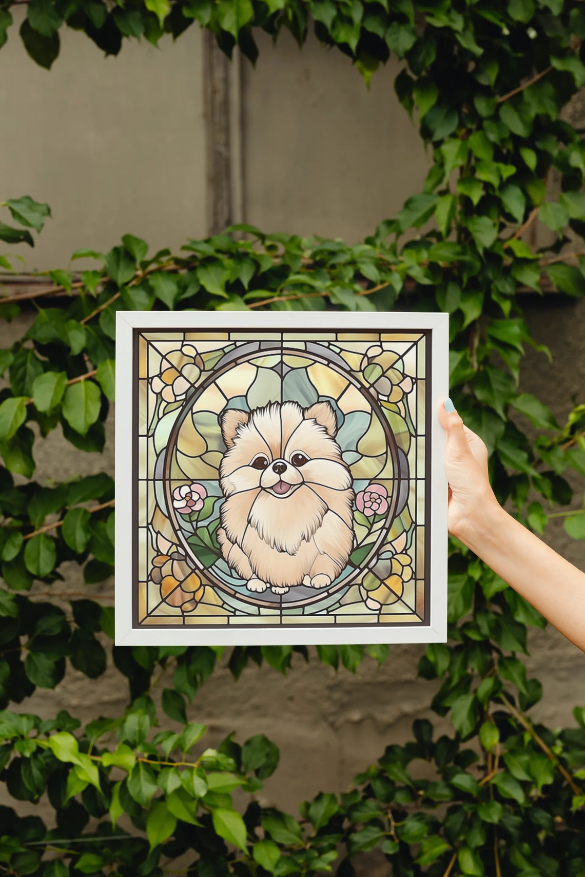 Pomeranian Stained Glass Digital Print - Etsy