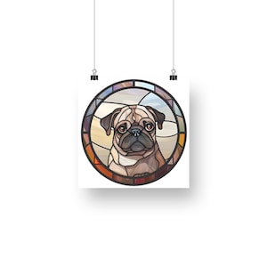 Pug Stained Glass Digital Print - Etsy