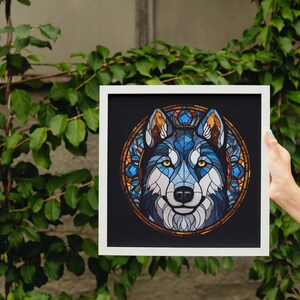 Husky Stained Glass Digital Print - Etsy