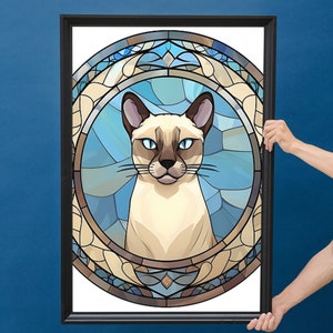 Siamese Cat Stained Glass Digital Print - Etsy