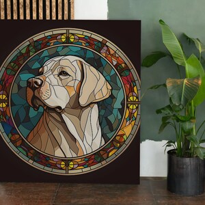 Yellow Lab Stained Glass Digital Print - Etsy