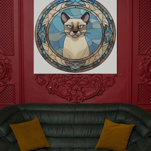 Siamese Cat Stained Glass Digital Print - Etsy