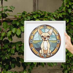 Chihuahua Stained Glass Digital Print - Etsy