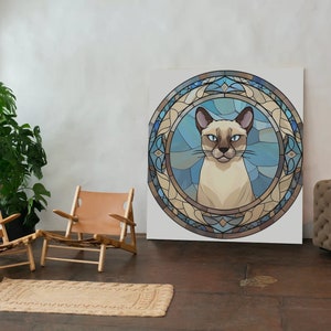 Siamese Cat Stained Glass Digital Print - Etsy
