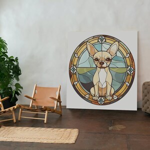 Chihuahua Stained Glass Digital Print - Etsy