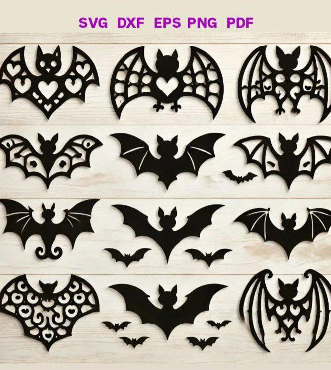 Bat SVG Bundle | Halloween Bat Cut Files | Laser Cut Bat Dxf| Cricut ...