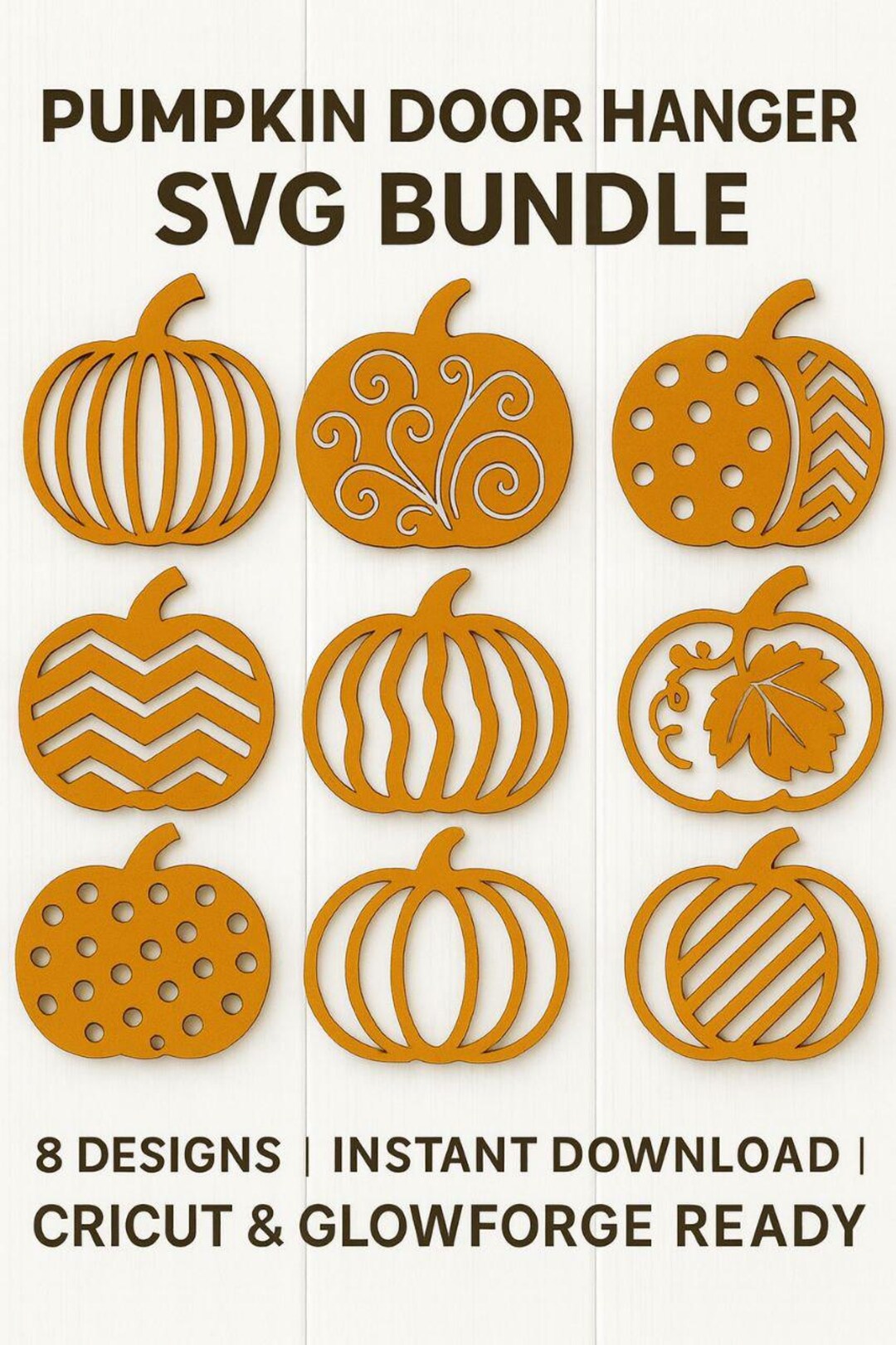 Pumpkin Door Hanger SVG Bundle | Fall Porch Sign | Thanksgiving Door ...