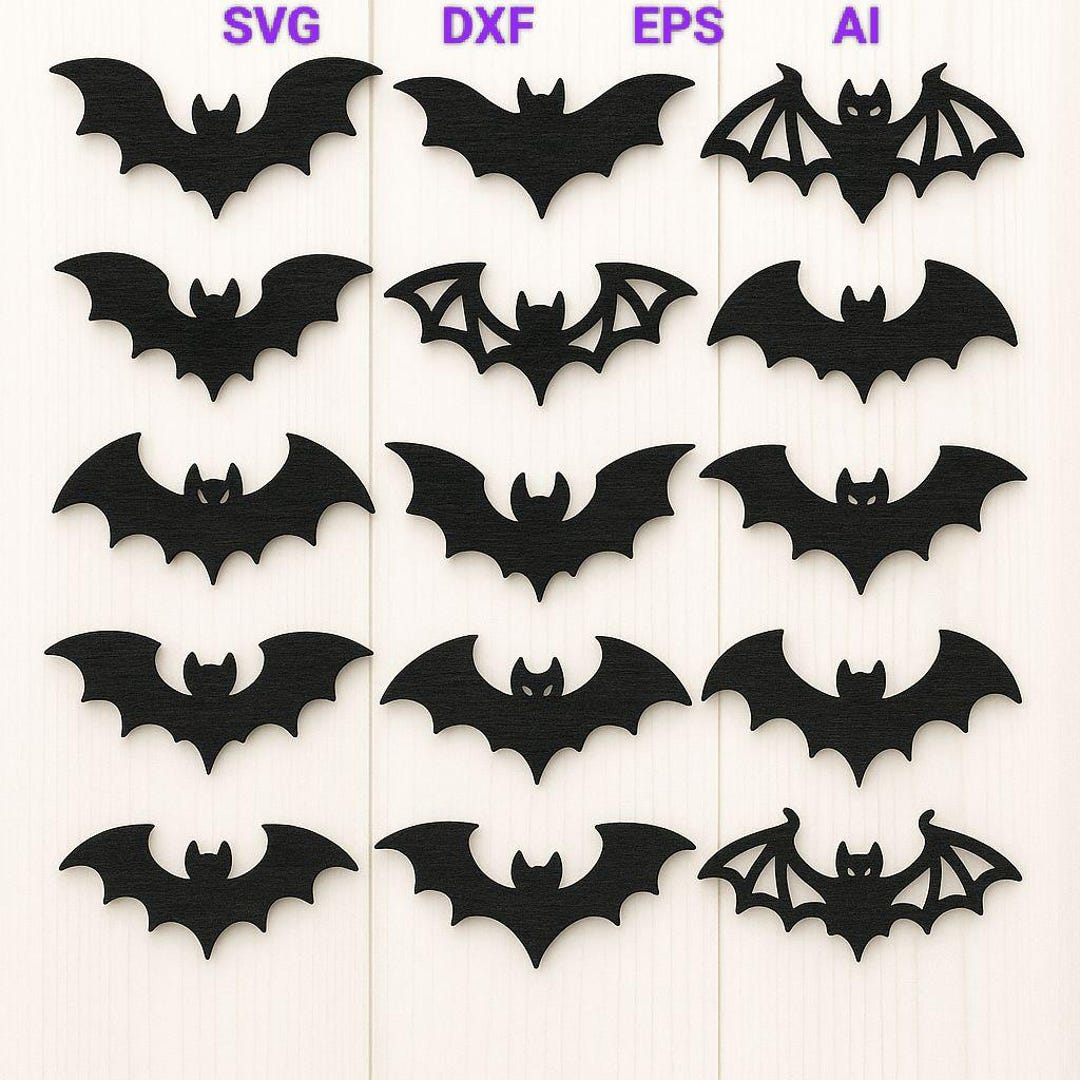 Halloween Bat Svg Bundle | Flying Bat Cut Files for Cricut, Silhouette ...