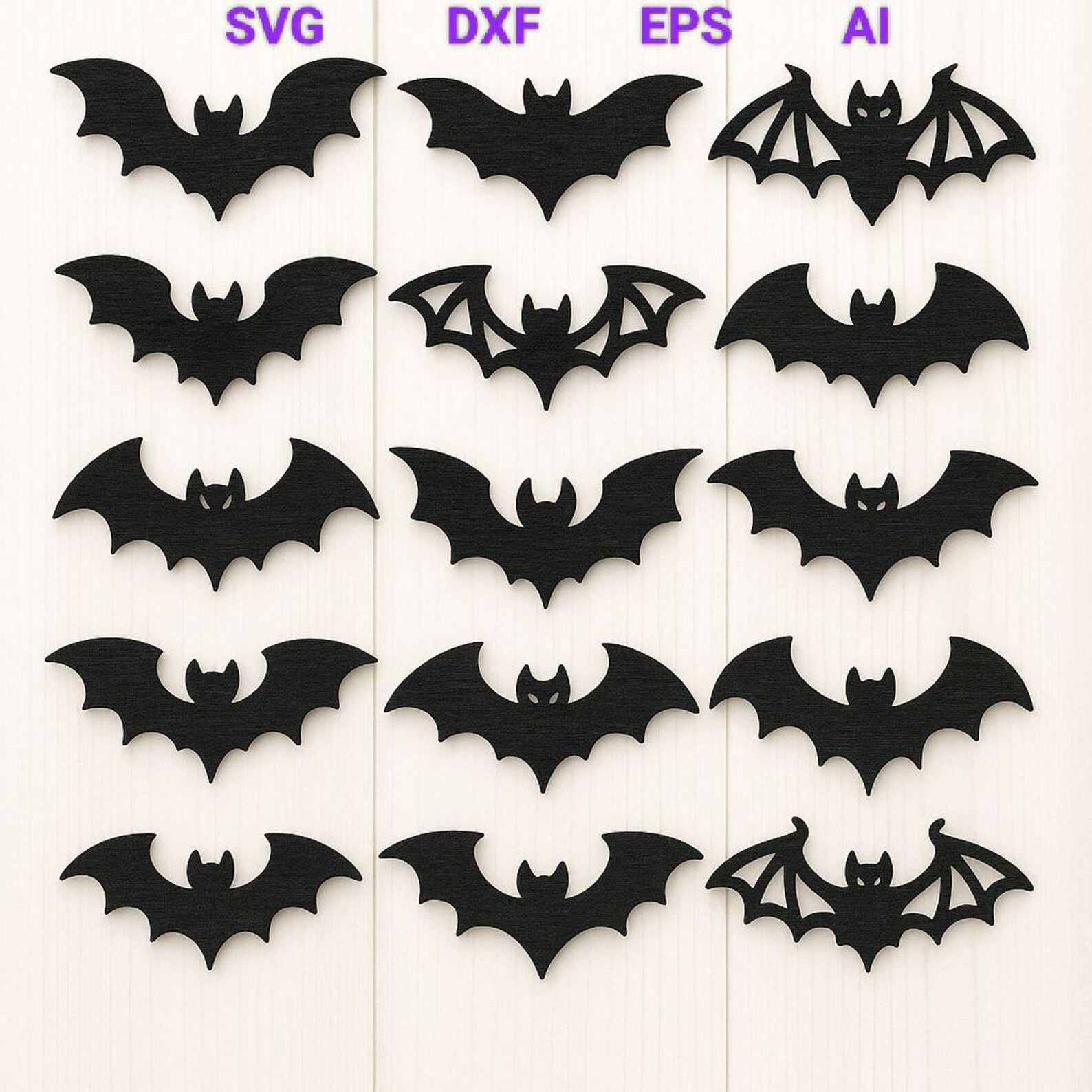 Halloween Bat Svg Bundle | Flying Bat Cut Files for Cricut, Silhouette ...
