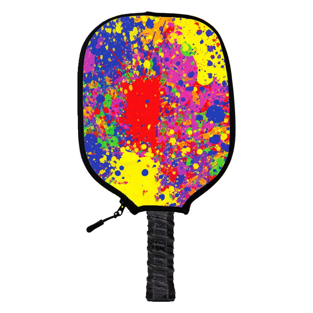Paint Splatter Pickleball Paddle Cover - Handmade Pickleball Paddle ...