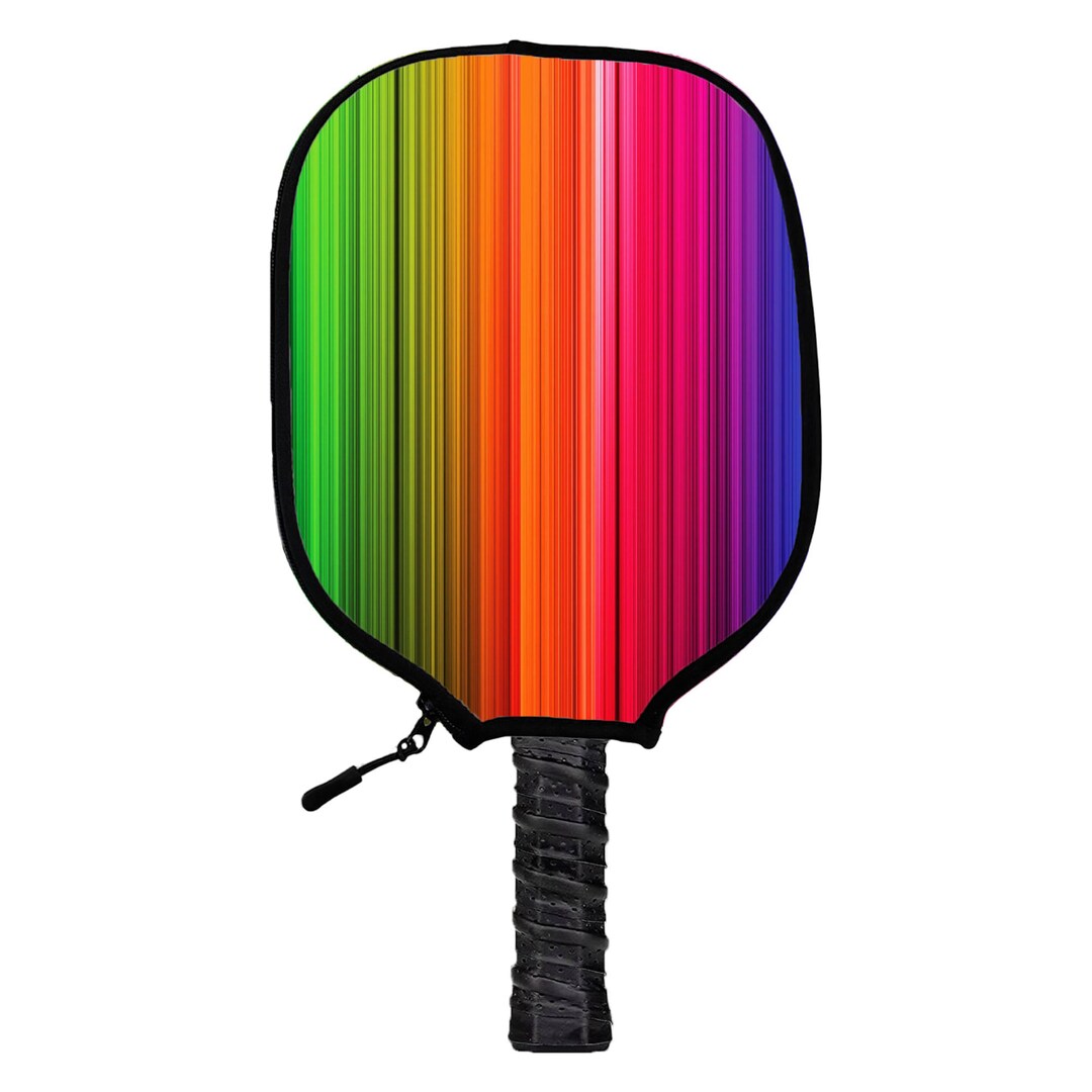 Rainbow Streaks Pickleball Paddle Cover - Handmade Pickleball Paddle ...