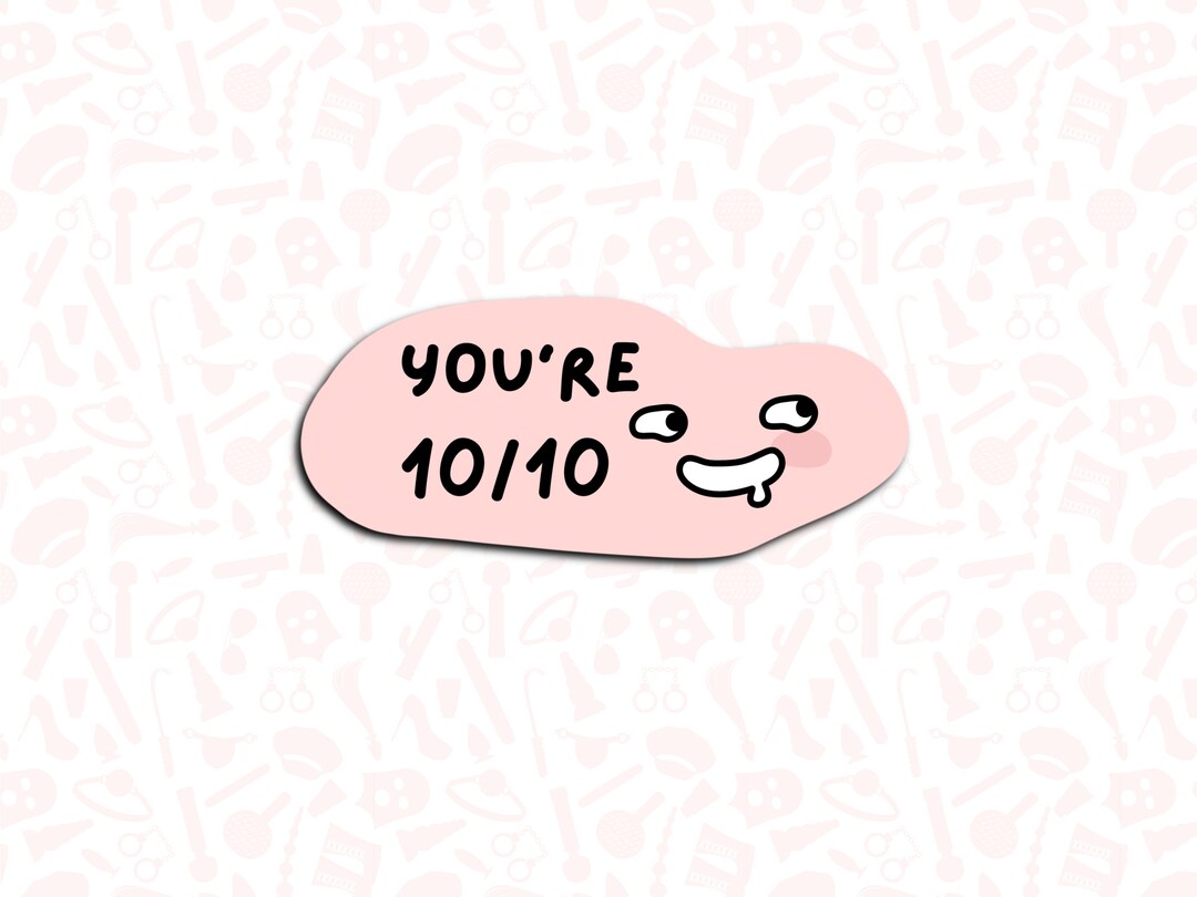 Flirty Sticker Gift Idea for Her or Him you're 10/10 Sticker Gift for ...