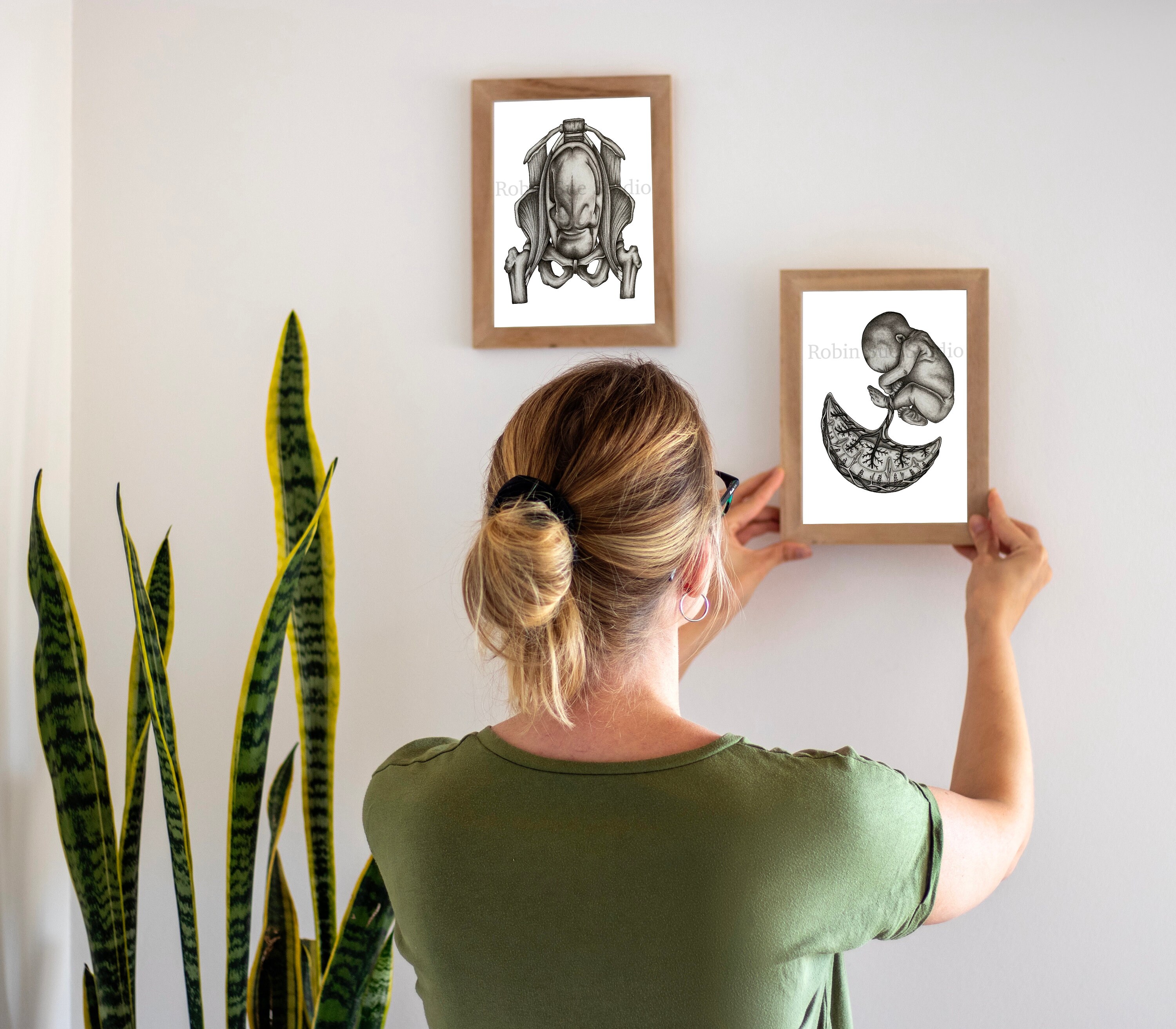 Pregnancy Art for Midwife Art for Doula Gift Pregnancy Anatomy Art for ...