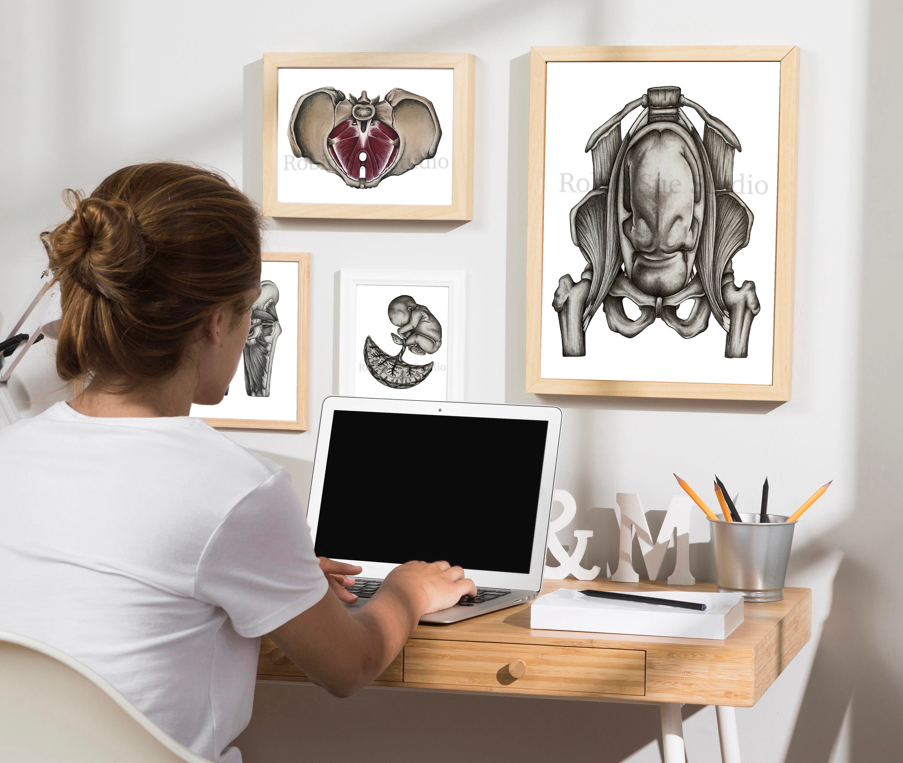 Pregnancy Art for Midwife Art for Doula Gift Pregnancy Anatomy Art for ...