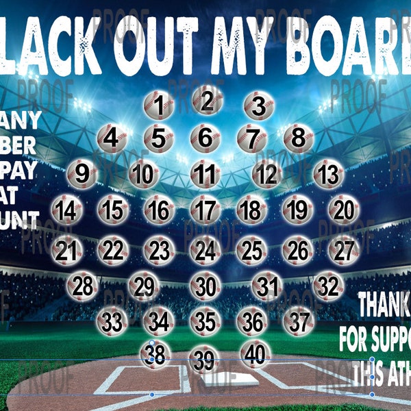 Baseball Pick a Number Fundraiser - Etsy