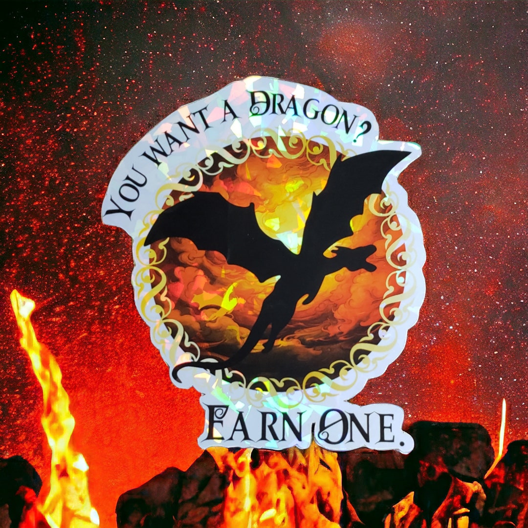 Dragon Sticker, Thrilling Romance Bookish Kindle Sticker on Holographic ...