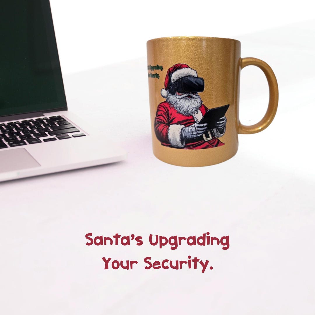 Santa Cyber-security Mug Funny 12 Oz Holiday Coffee Mug for Tech Lovers ...