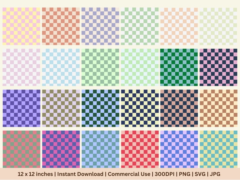 50 Checkerboard Digital Paper Checker Grid Background for - Etsy