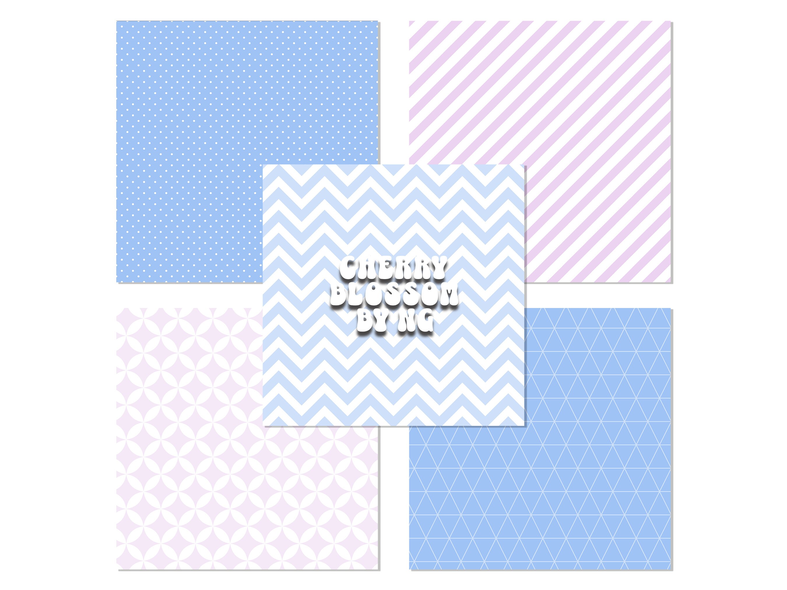 Boho Digital Paper: Blue & Purple Scrapbook Patterns (commercial Use ...