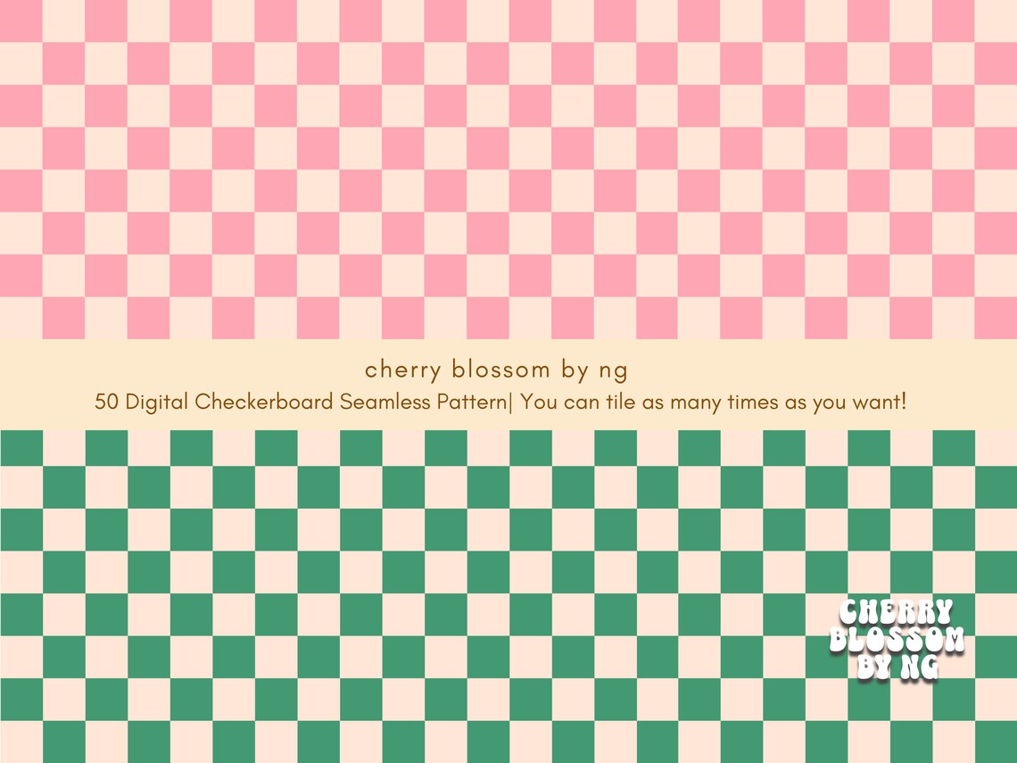 50 Pastel Checkerboard Digital Paper Checker Grid Background for ...