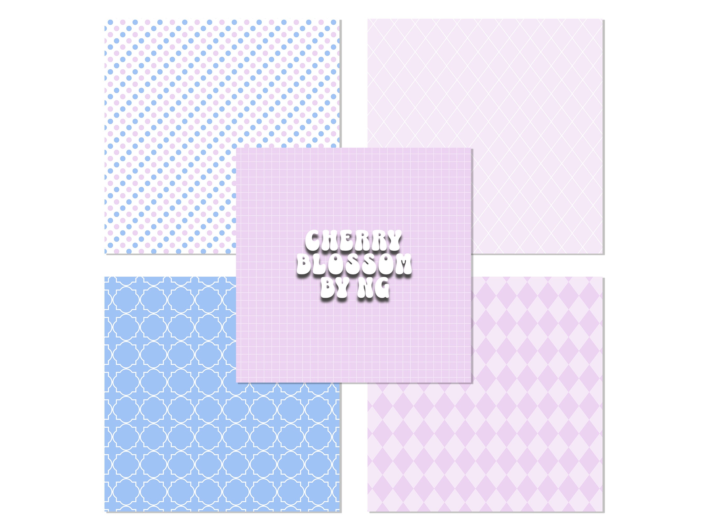 Boho Digital Paper: Blue & Purple Scrapbook Patterns (commercial Use ...